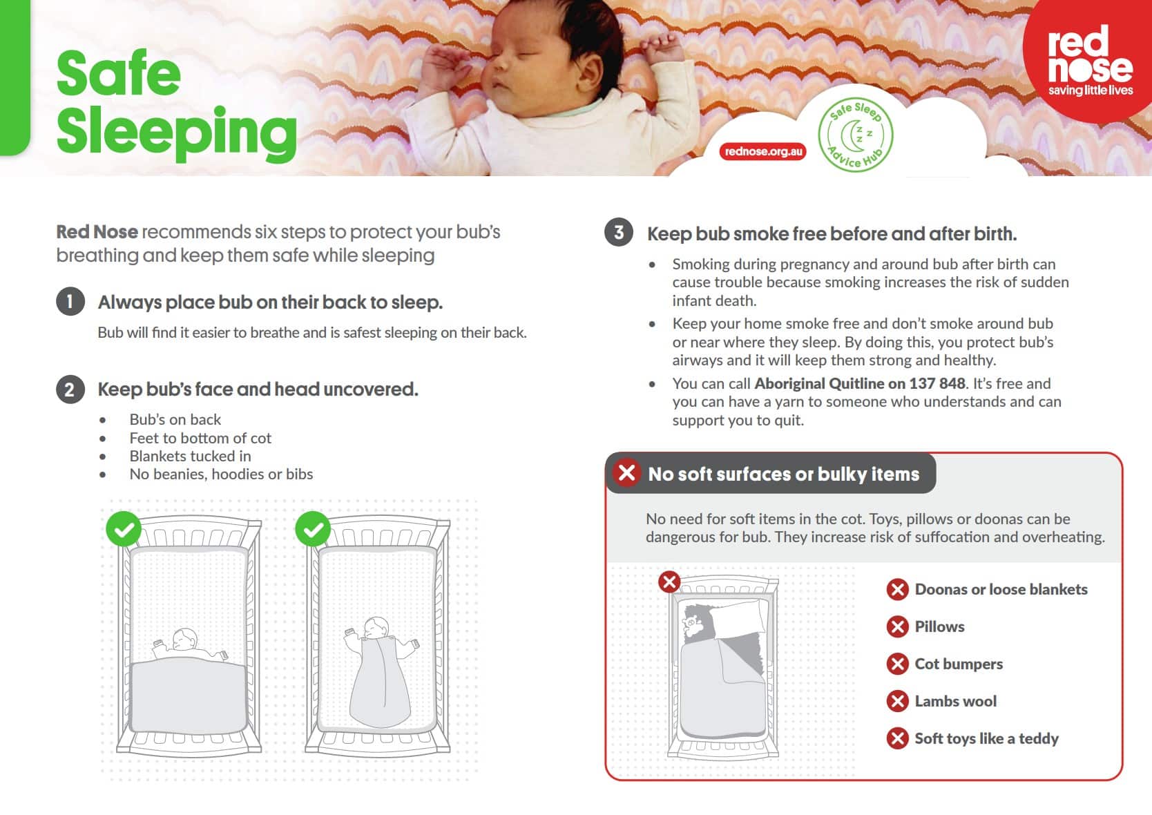 First Nations Safe Sleep Brochure | Red Nose Australia